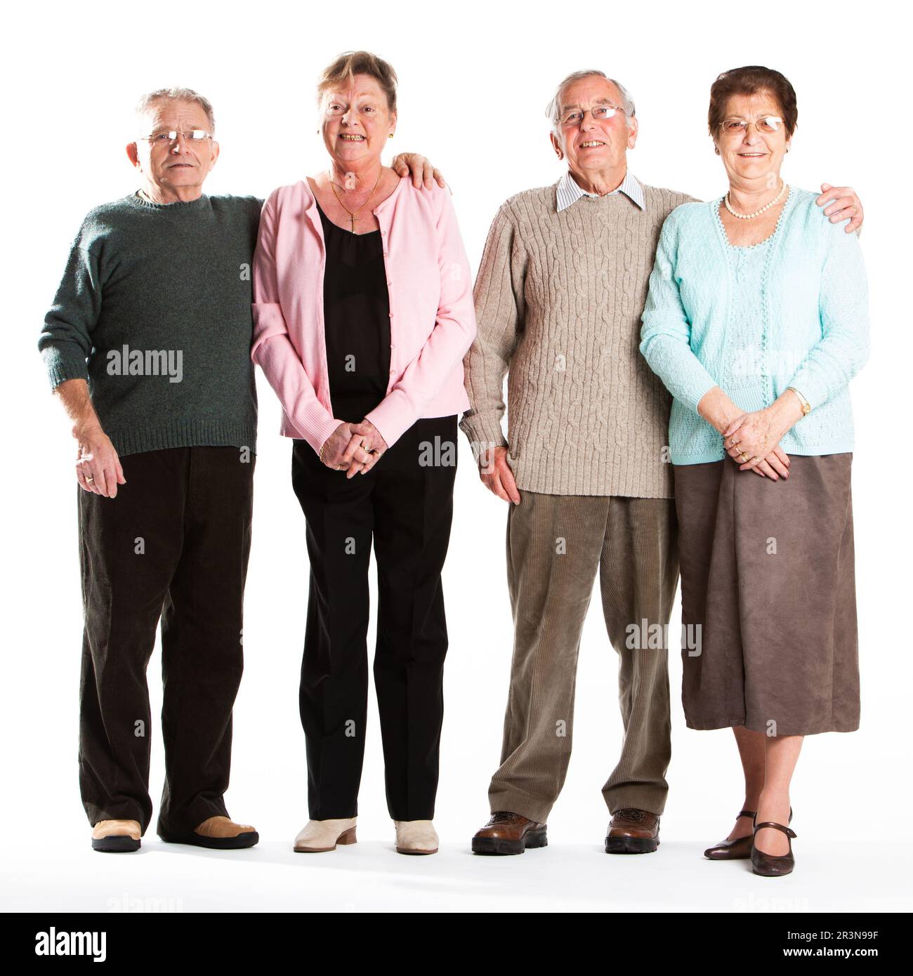 Senior Citizens: Old Friends. 2 relaxed senior couples with friendly ...
