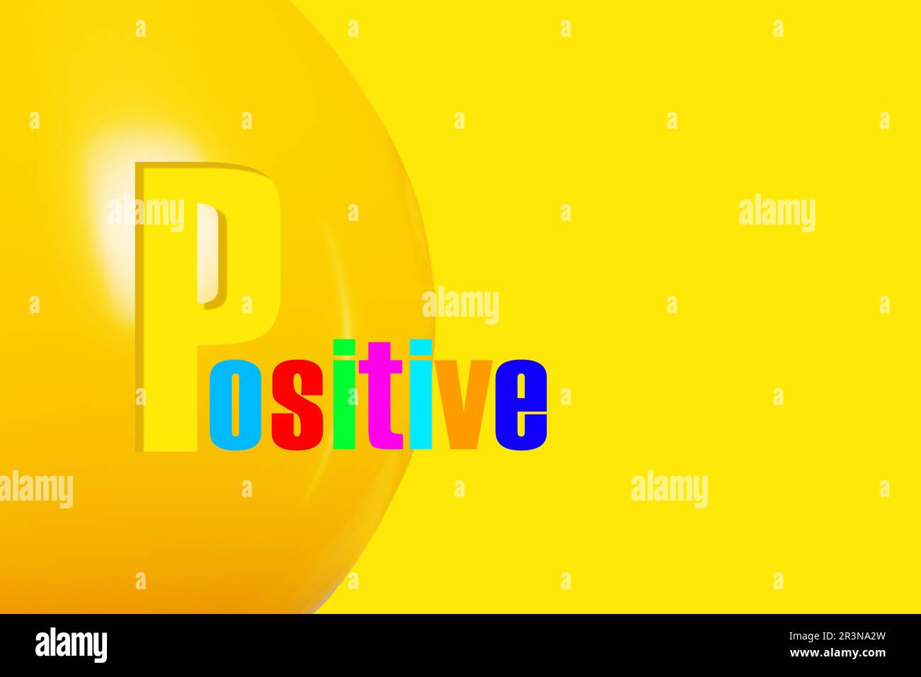 Balloon with inscription positive Stock Photo - Alamy