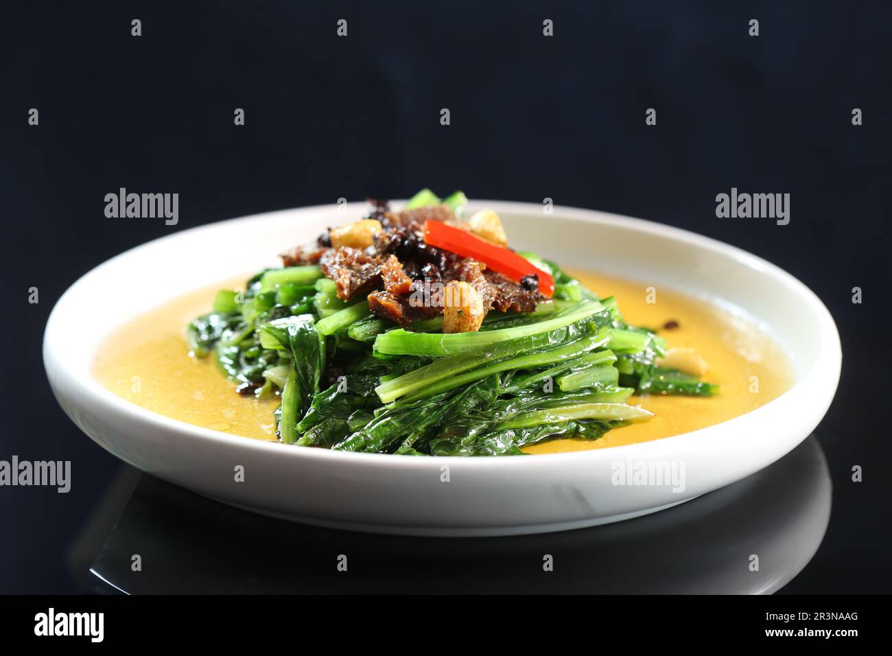 Stir Fried Yau Mak Choy with Fried Dace With Salted Black Beans，Stir ...