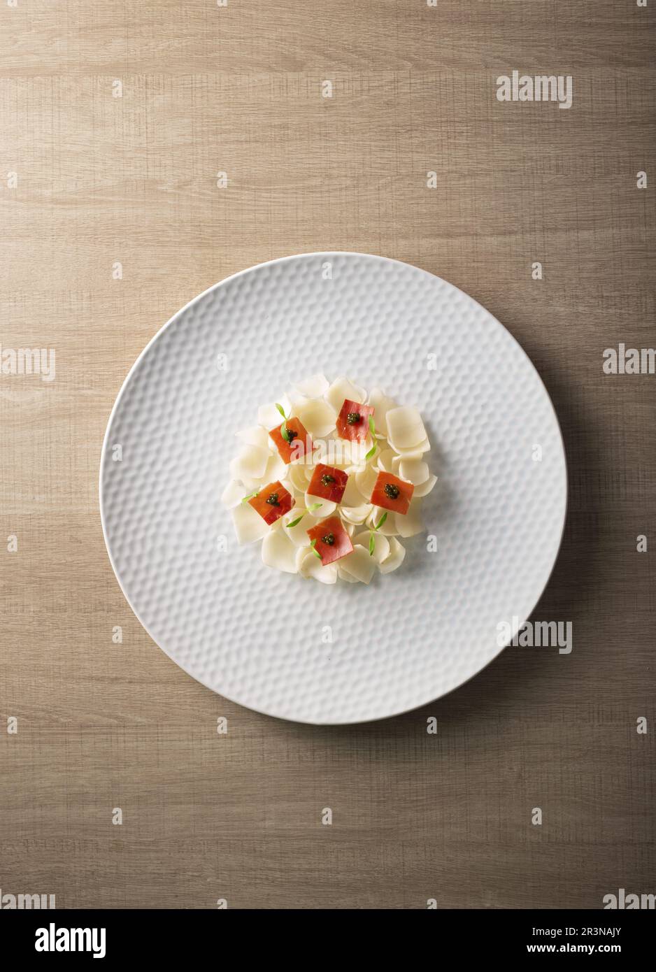 Iberian acorn ham with nine-year-old fresh lily Bulbs topped with ...