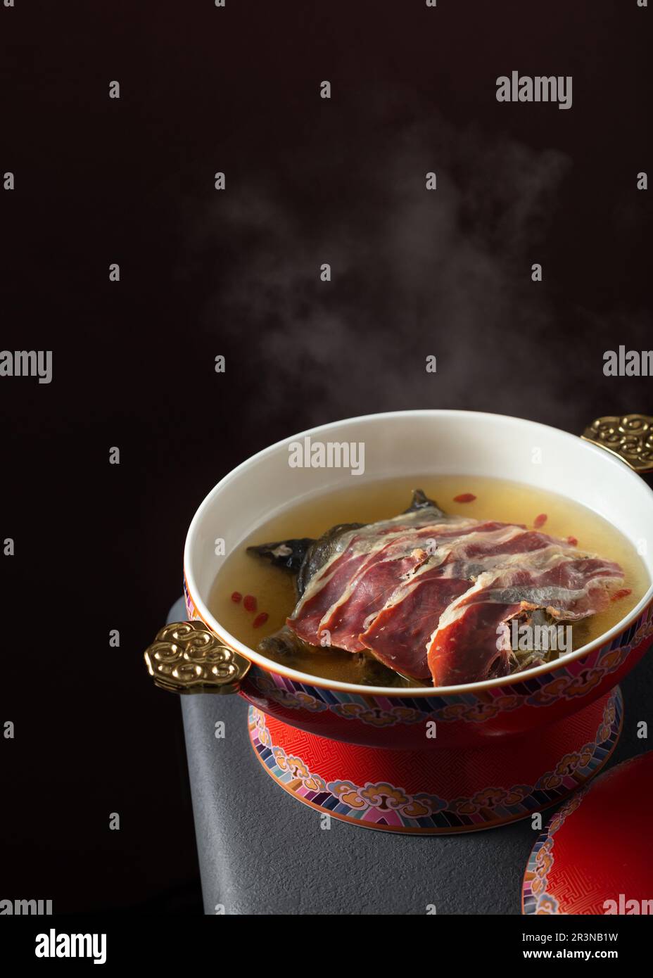 Softshell Turtle Soup with Ginseng Stock Photo - Alamy