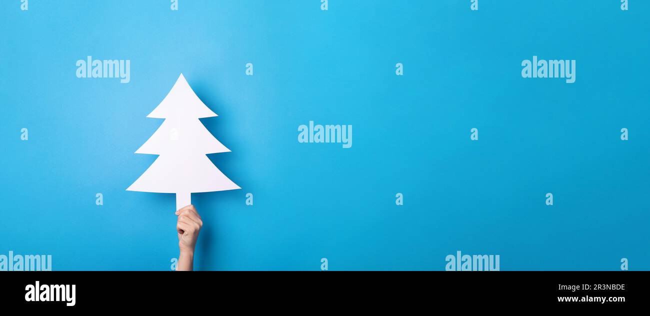 Christmas tree panoramic layout Stock Photo - Alamy