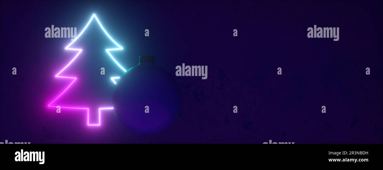 Neon christmas tree 3d hi-res stock photography and images - Alamy