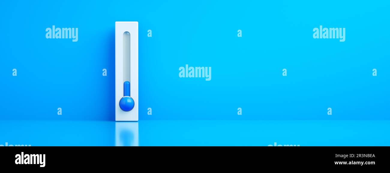 Blue thermometer 3d Stock Photo - Alamy