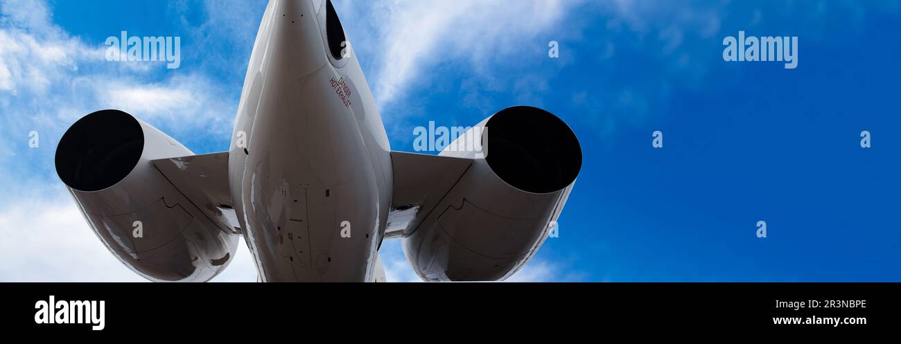 Business jet tail panoramic Stock Photo - Alamy
