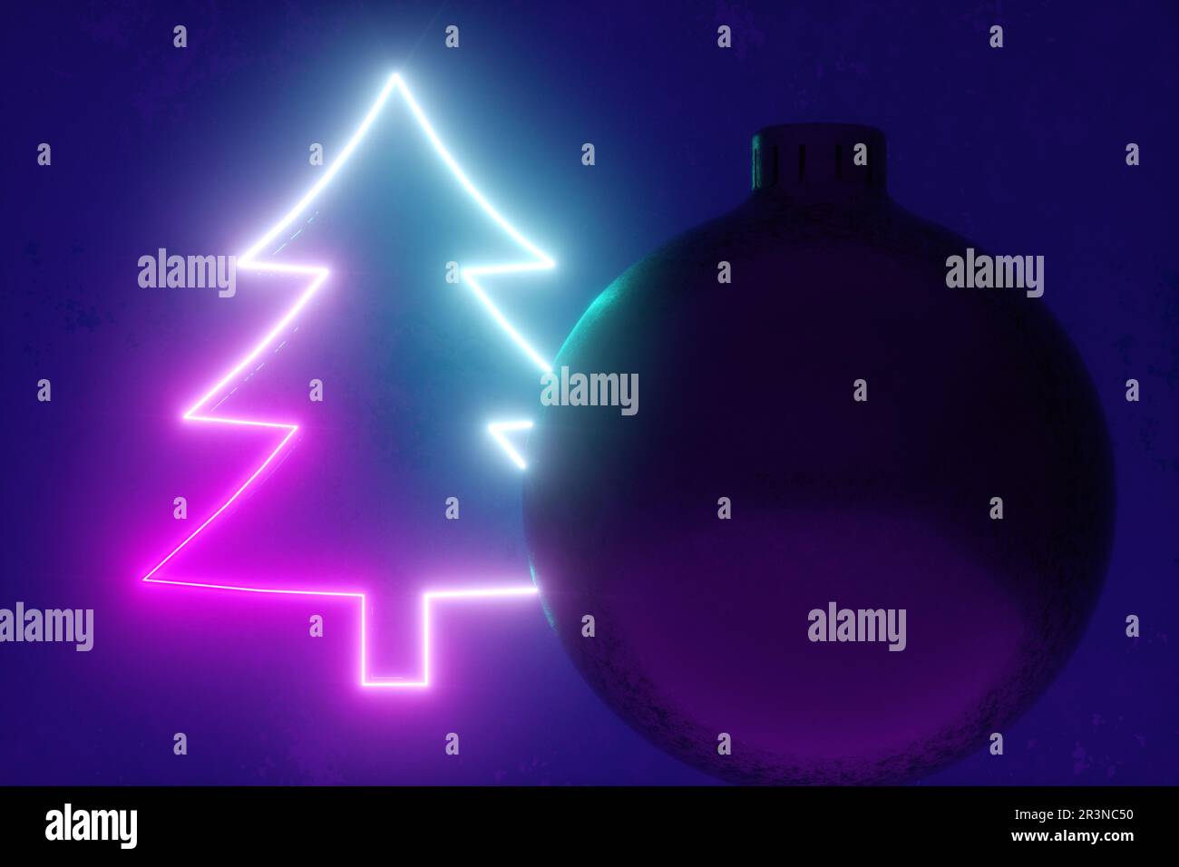 Neon christmas tree 3d hi-res stock photography and images - Alamy