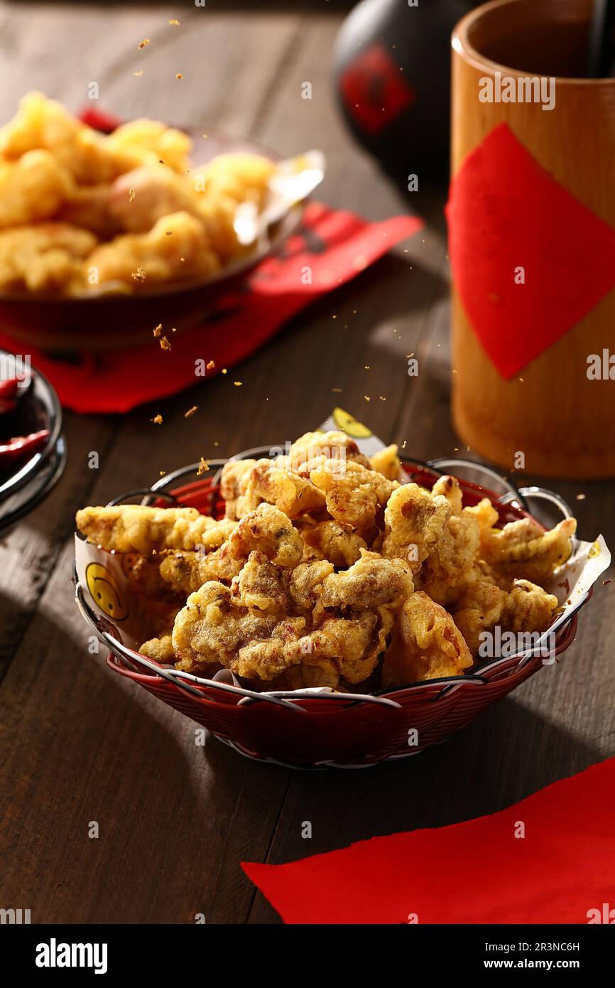 Chinese food:Deep fried pork belly，Sichuan snacks Stock Photo - Alamy