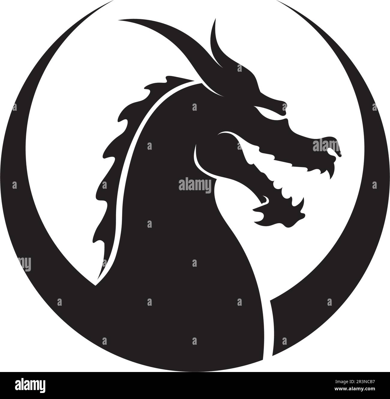 Head dragon flat color logo template vector illustration design Stock ...