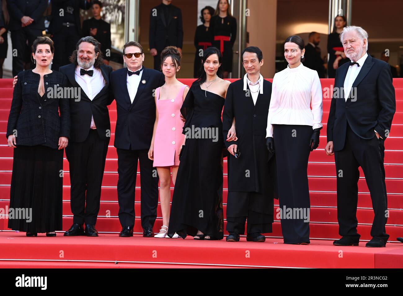 (left to right) Sidonie Dumas, Olivier Delbosc, Benoit Magimel, Bonnie ...