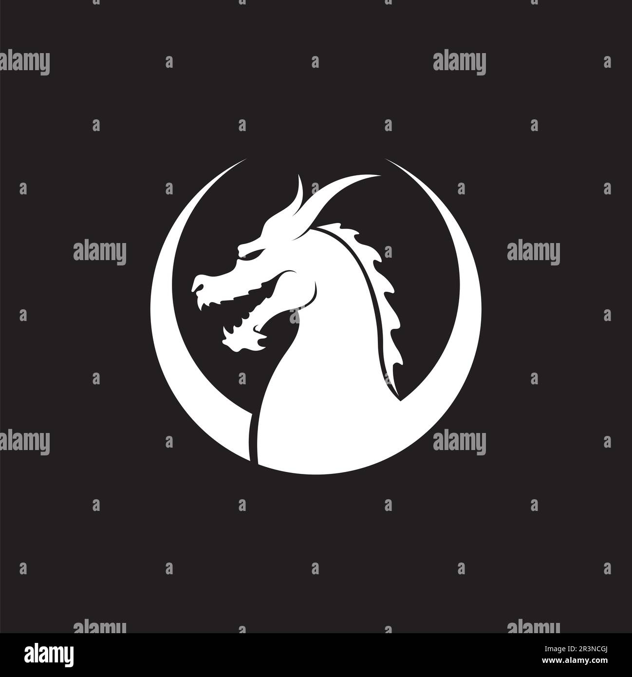 Head dragon flat color logo template vector illustration design Stock ...