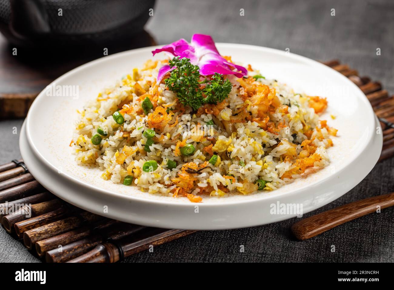 Fried Rice with Scallop and Olive Pickles Stock Photo - Alamy