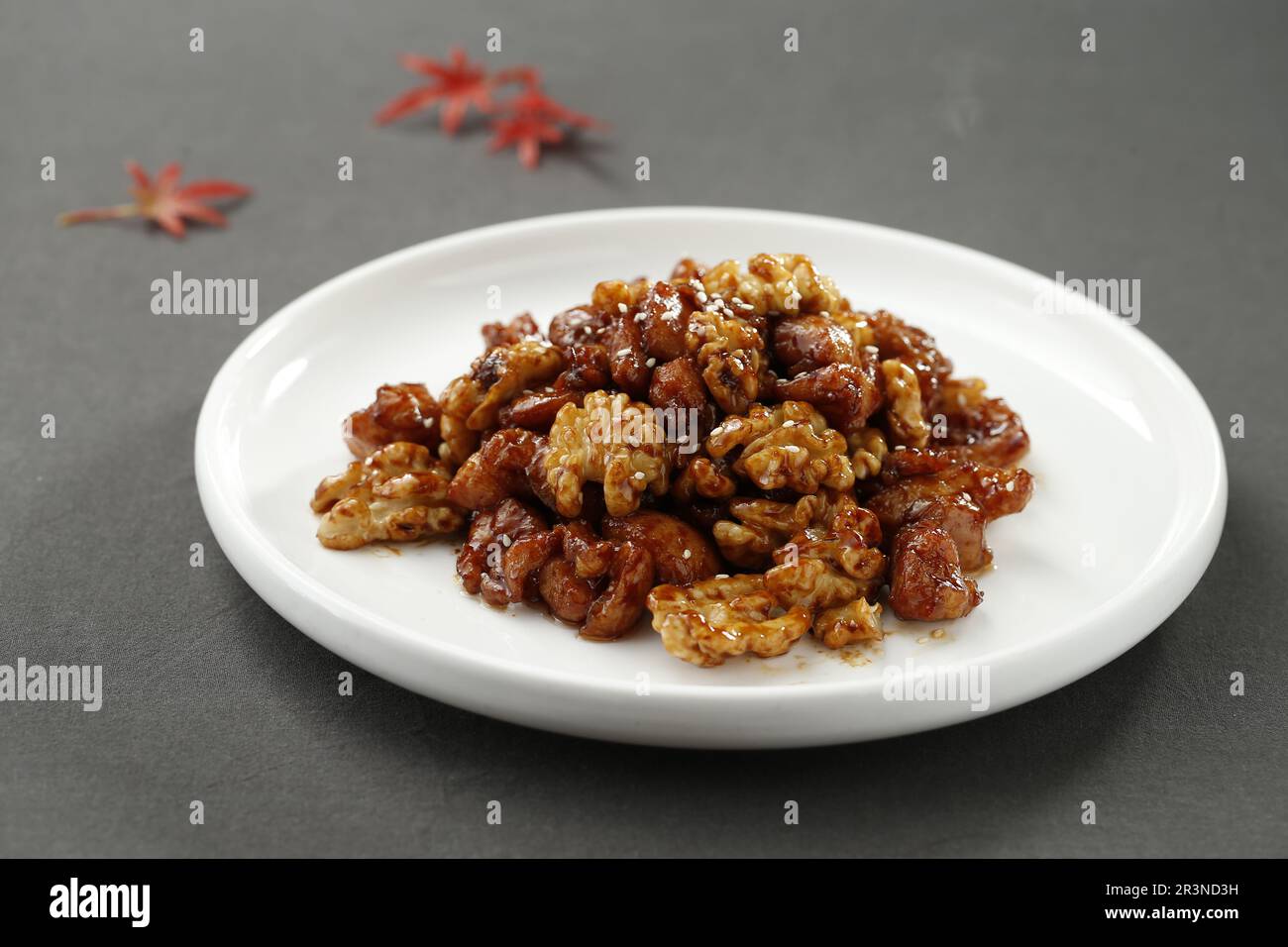 Stir-Fried Spicy Chicken Cube and Walnut with Soy Bean Paste，Stir-fried ...