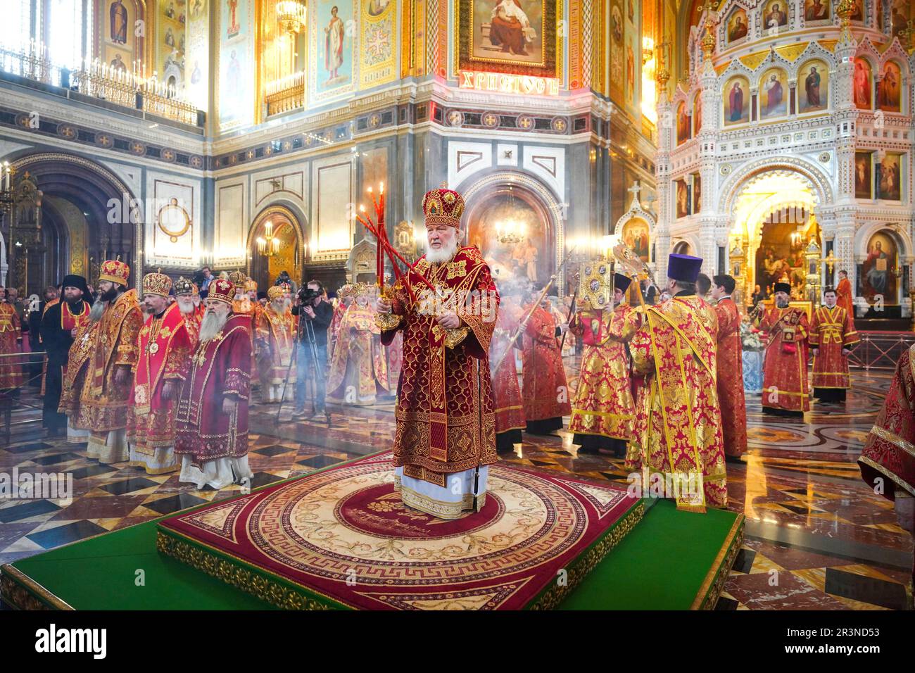 In this handout photo released by Russian Orthodox Church Press Service ...