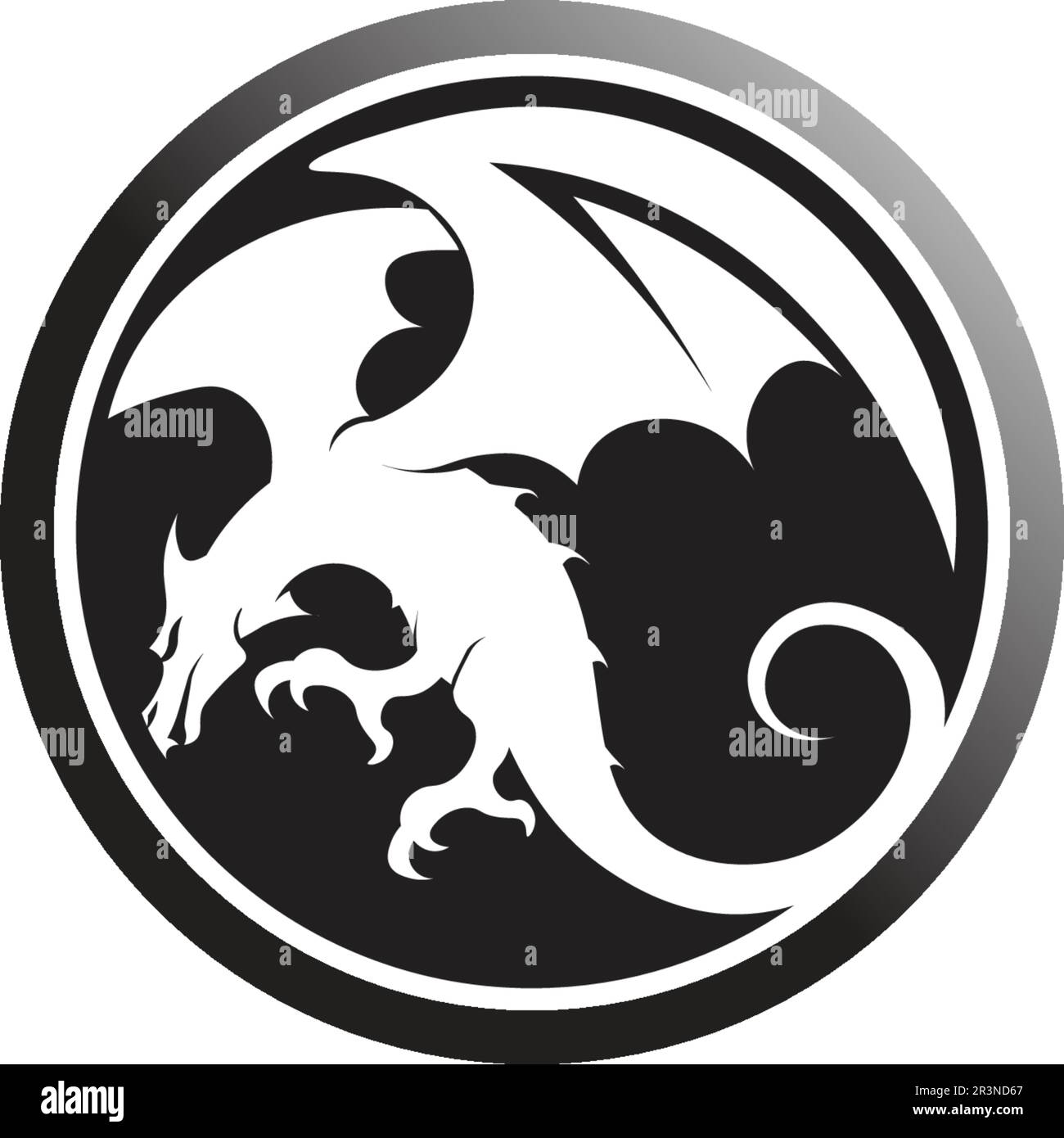 Head dragon flat color logo template vector illustration Stock Vector ...
