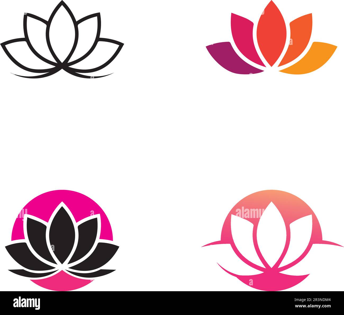 Vector Lotus Flower Sign for Wellness, Spa and Yoga. Vector ...