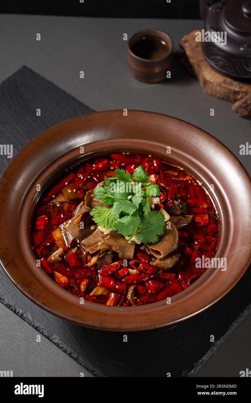 Spicy Ox Tripe，Spicy Stewed Tripe With Scallions Stock Photo - Alamy