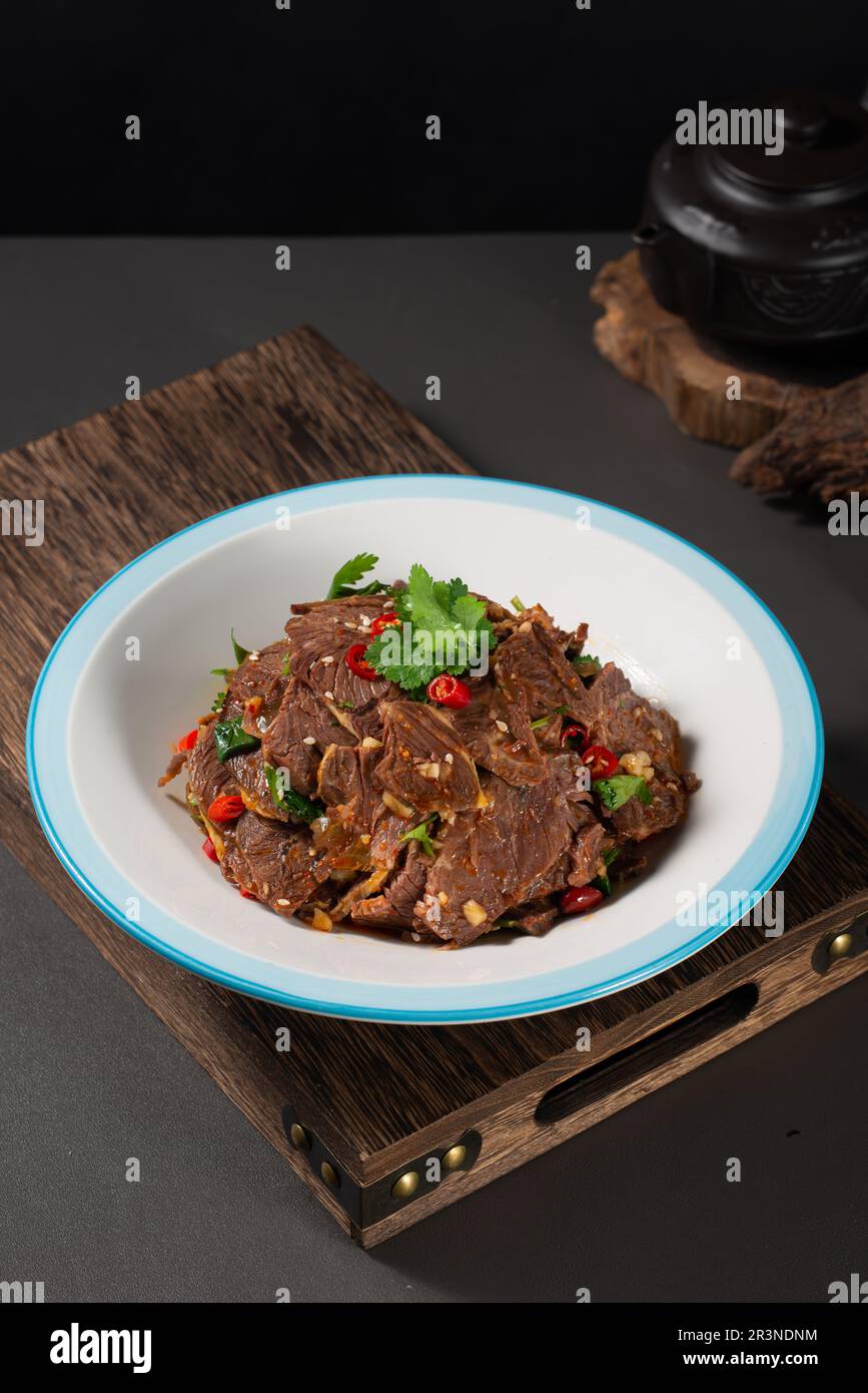 Spicy Roast Beef,Sliced beef with tendon close up. Spiced beef,braised ... Spicy Roast Beef,Sliced beef with tendon close up. Spiced beef,braised ...