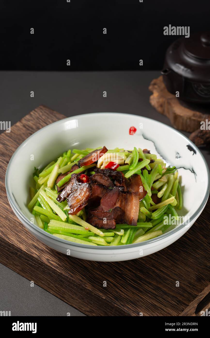 Sautéed Fresh Celery with Preserved Pork (cured pork Stock Photo - Alamy