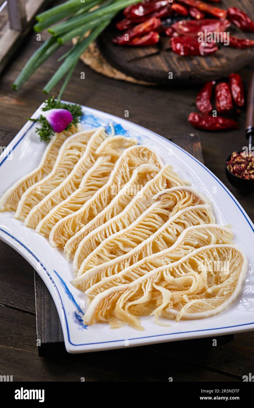 Beef omasum for hot pot use Stock Photo - Alamy