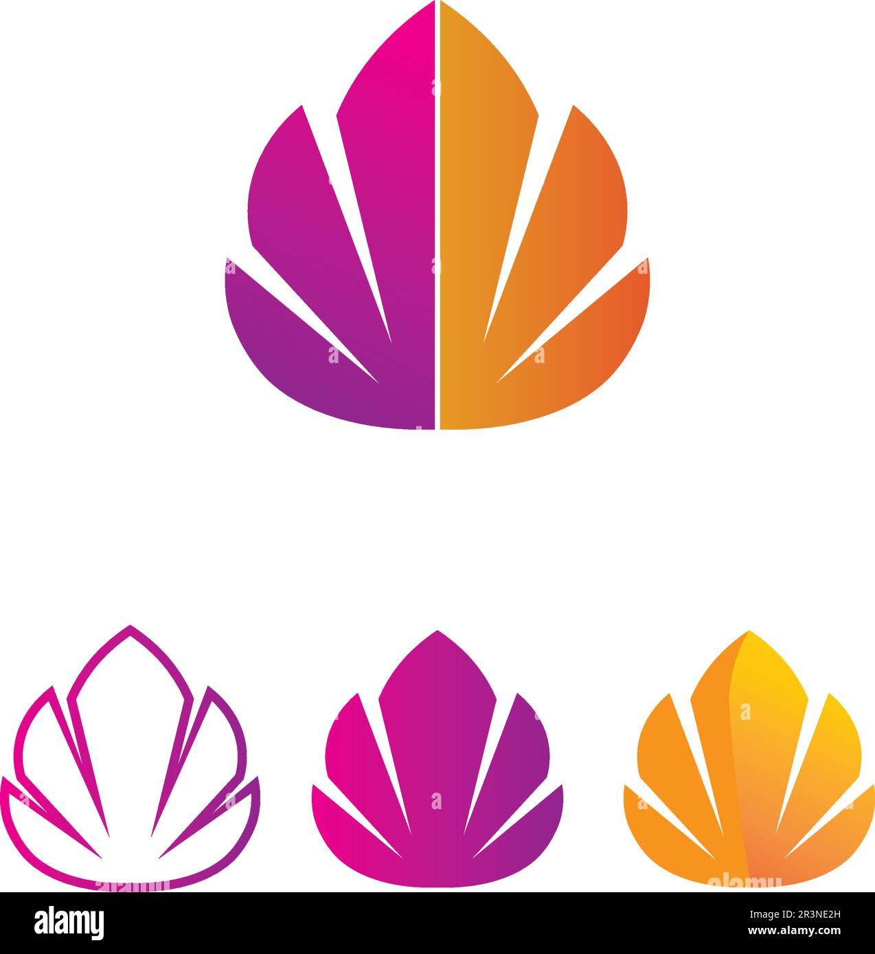 Vector Lotus Flower Sign for Wellness, Spa and Yoga. Vector ...