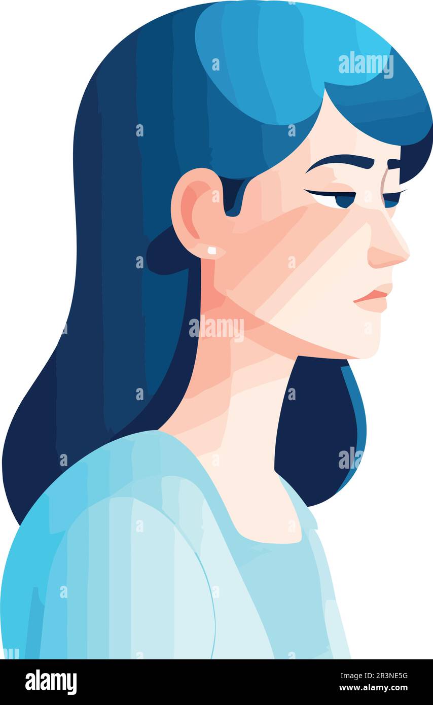 Young smiling woman blue Stock Vector Images - Alamy