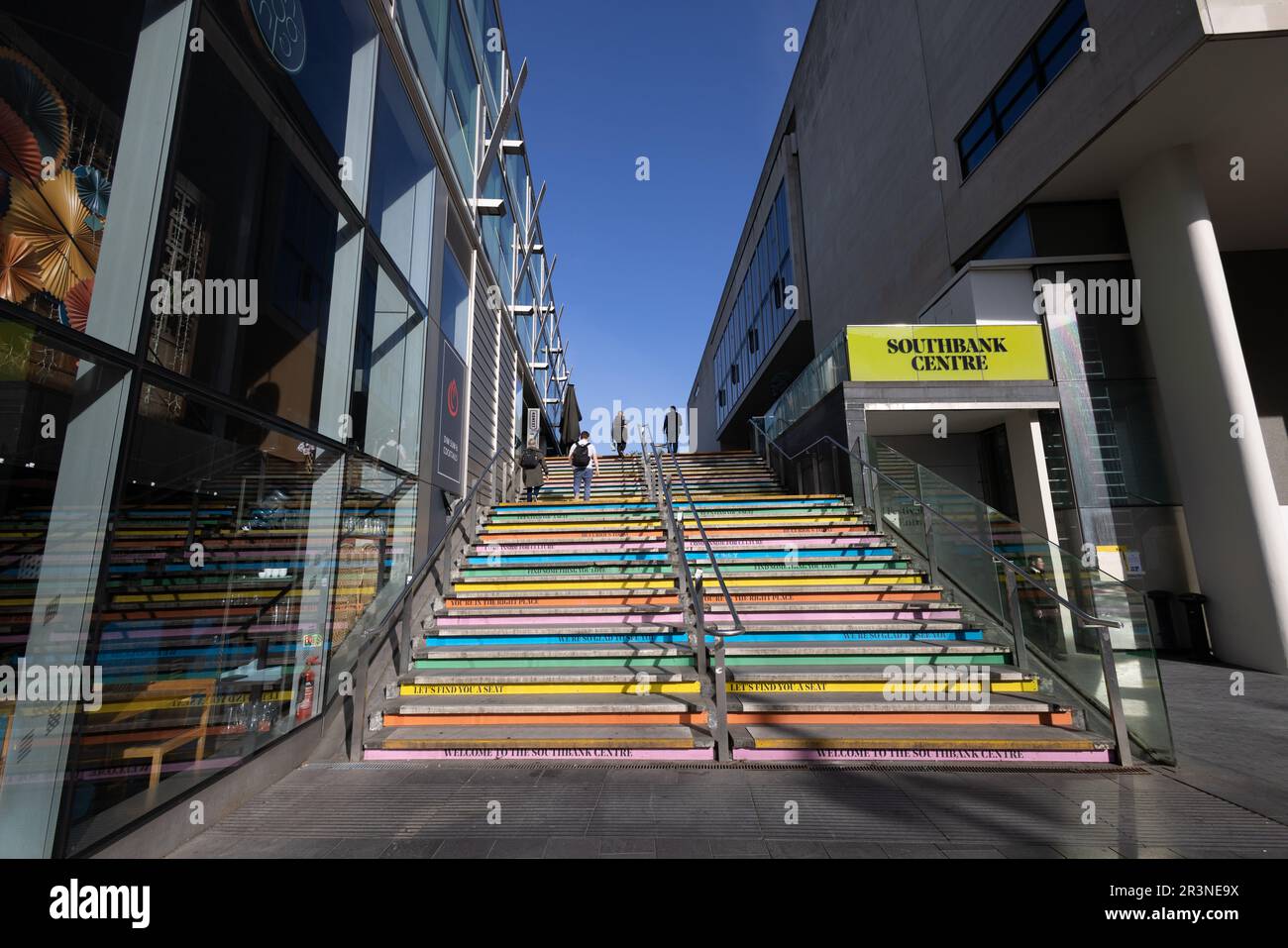 Colourful steps leading up to the Southbank Centre, Waterloo, London ...