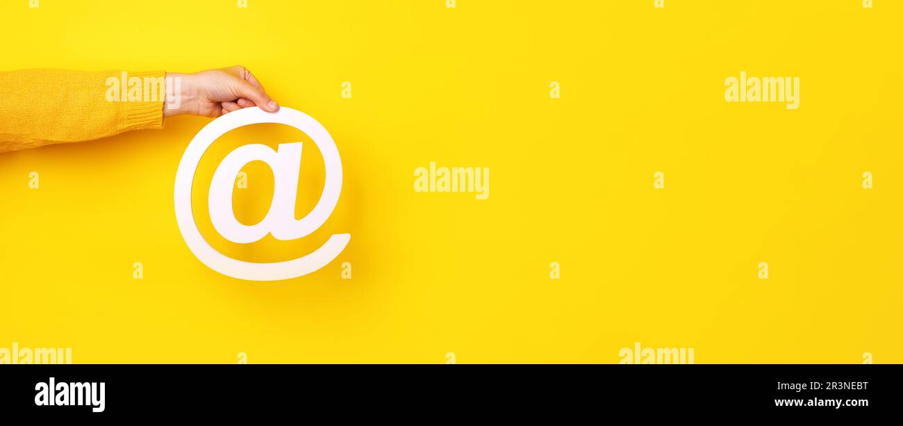 Email sign in hand panoramic Stock Photo - Alamy