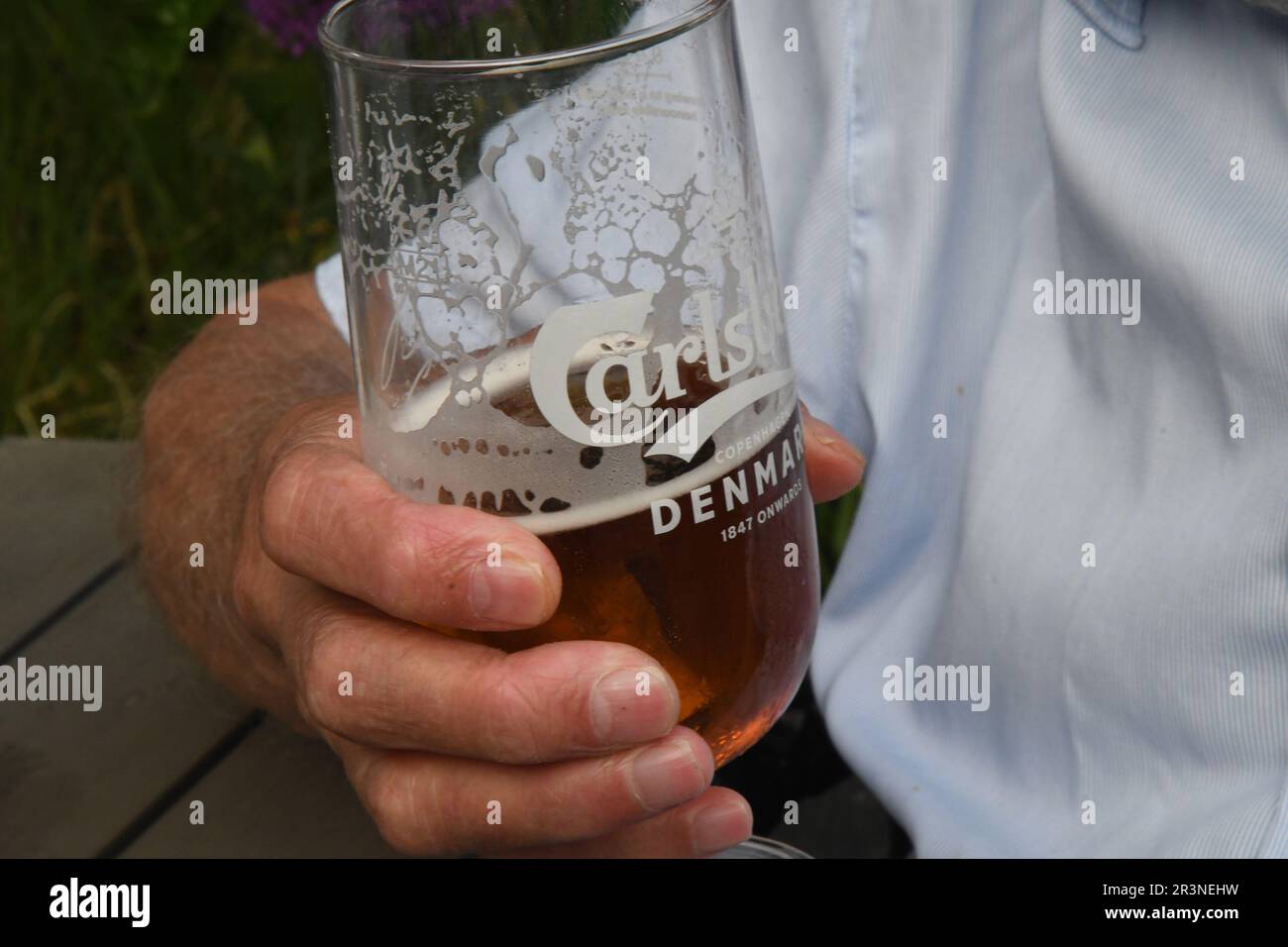 24 May 2023/Danish carlsberg draft beer in Kastrup Copenhagen Denmark ...