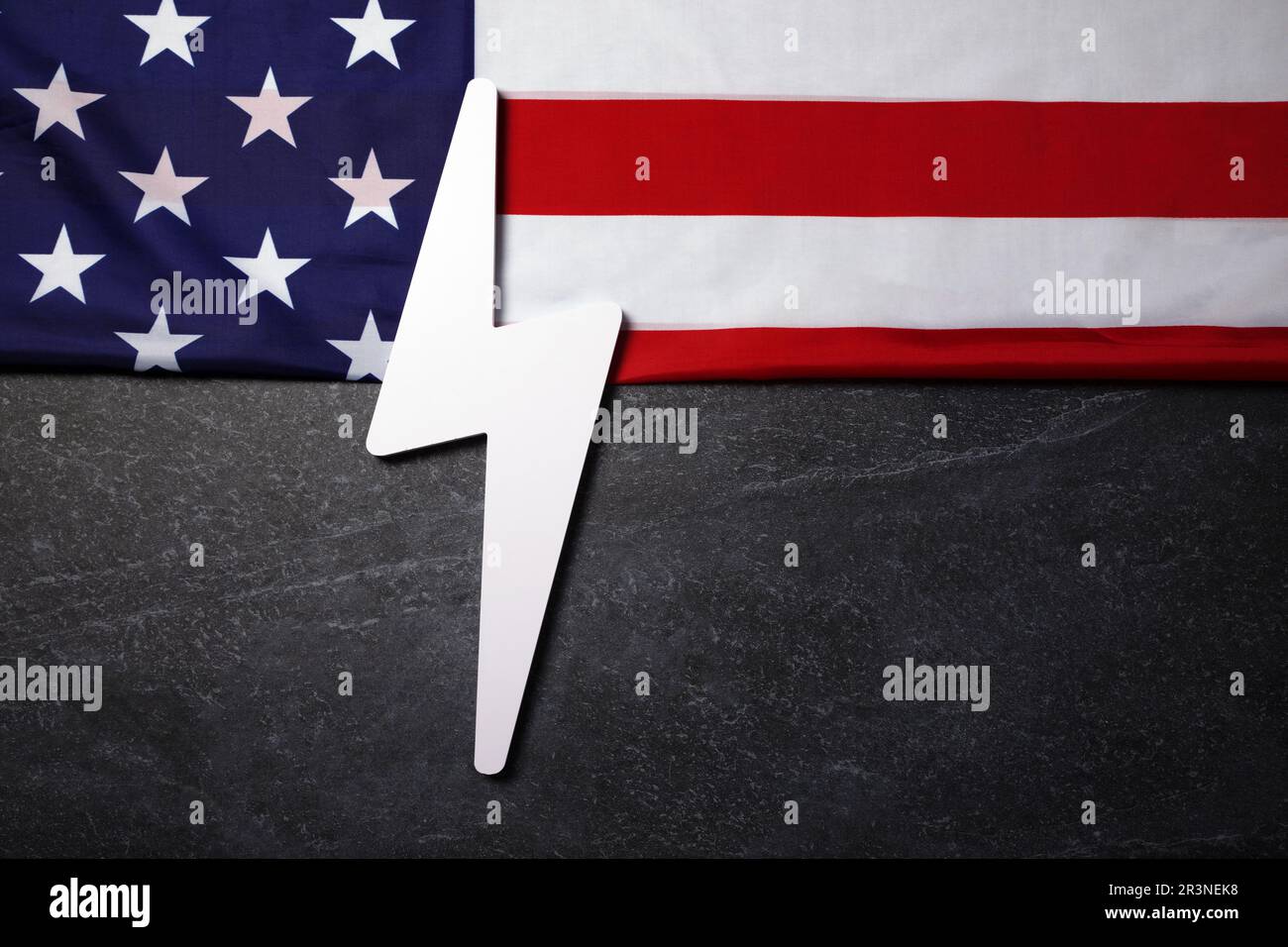 Flag of USA with lightning bolt Stock Photo - Alamy