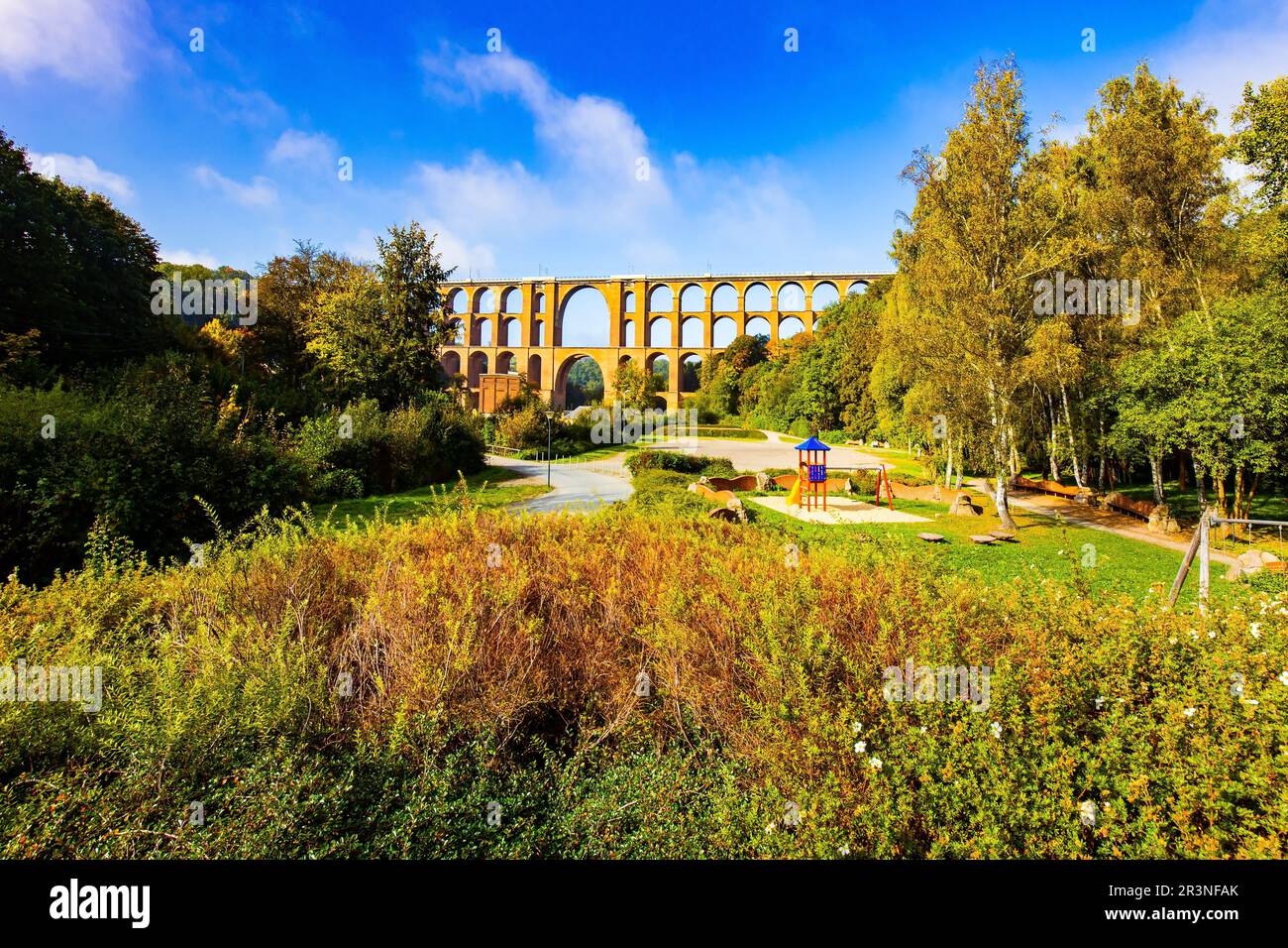The Goltzsch Viaduct is the world's largest brick viaduct. The train ...