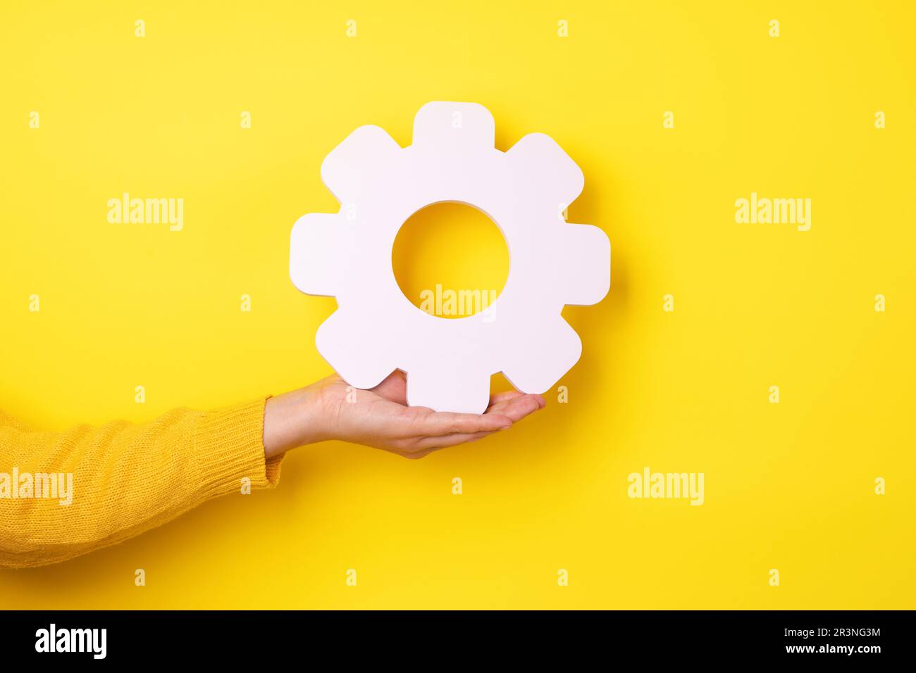 Business hand holding gear mechanism hi-res stock photography and ...