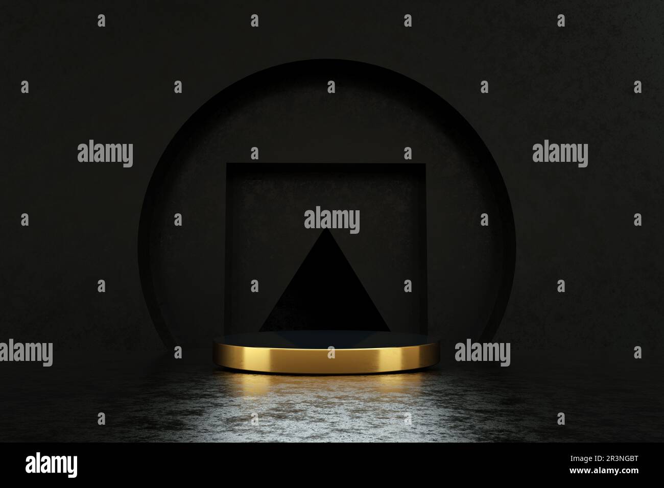 Gold modern stand Stock Photo - Alamy