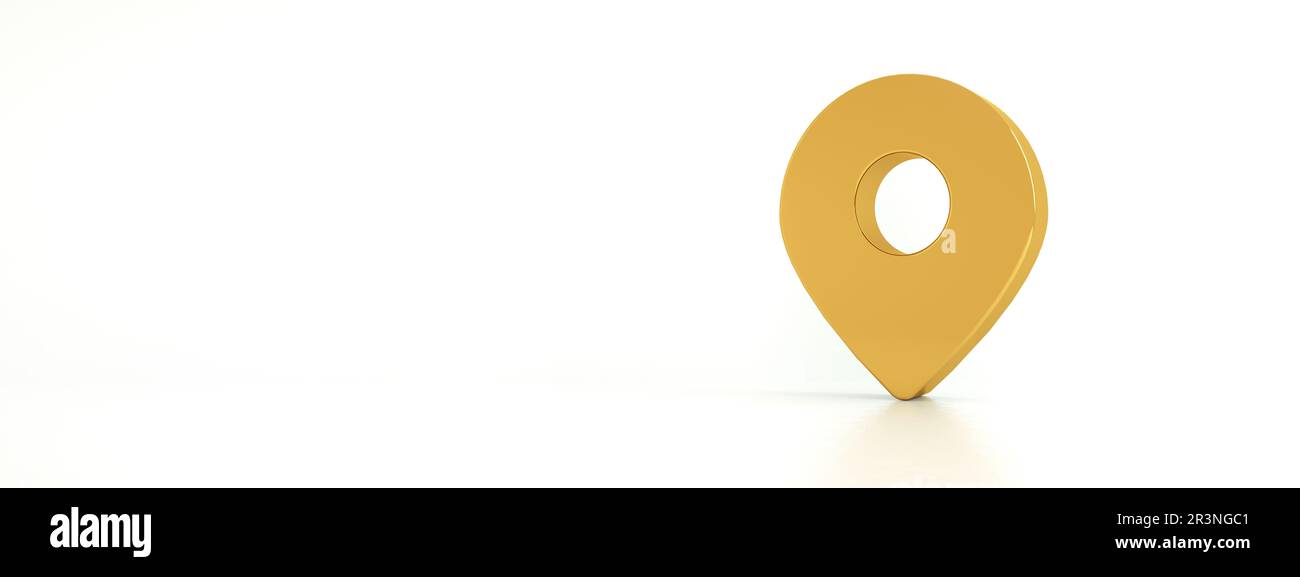 Golden 3d pin panoramic Stock Photo - Alamy
