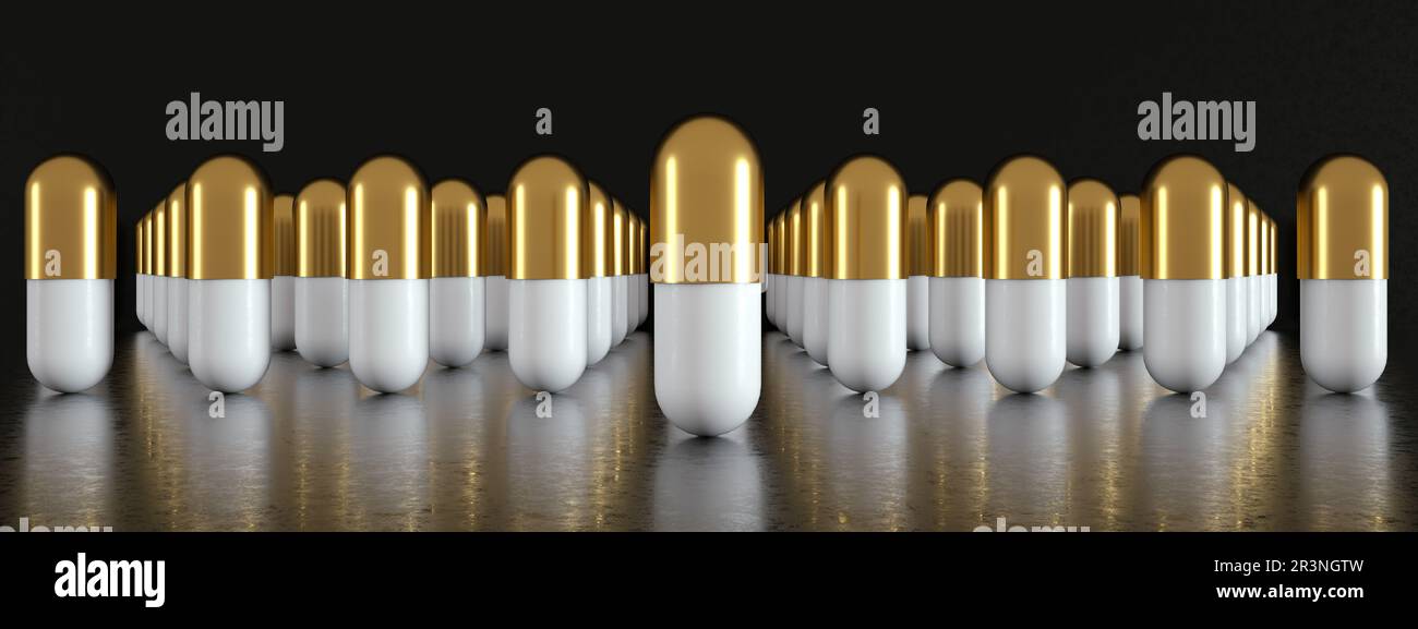 Golden capsule hi-res stock photography and images - Alamy
