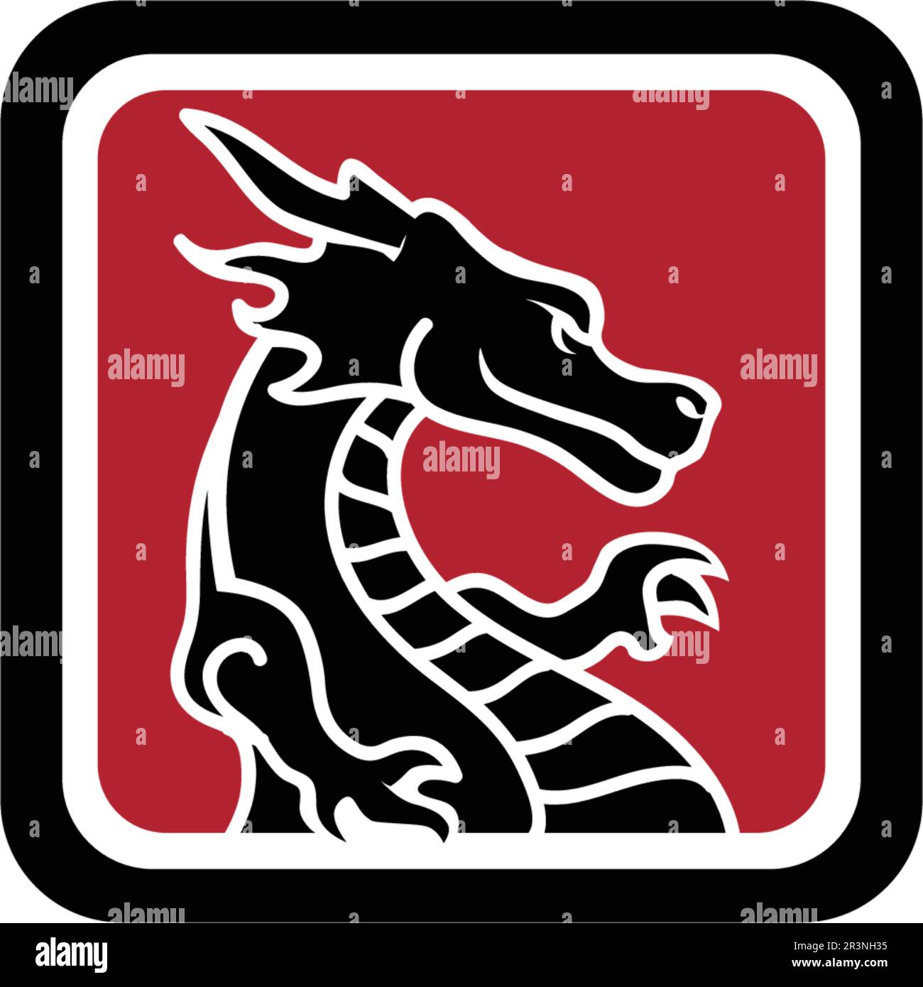 Head dragon flat color logo template vector illustration Stock Vector ...