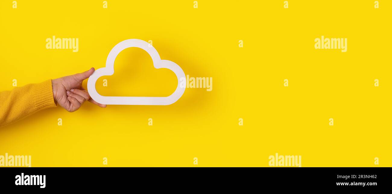 Hand holding cloud icon Stock Photo - Alamy