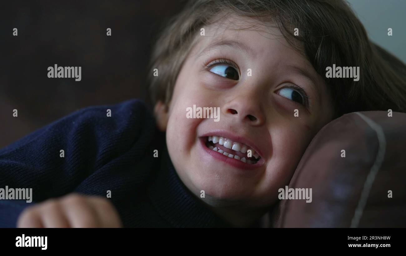 One happy little boy reacting to positive good news. Ecstatic male ...