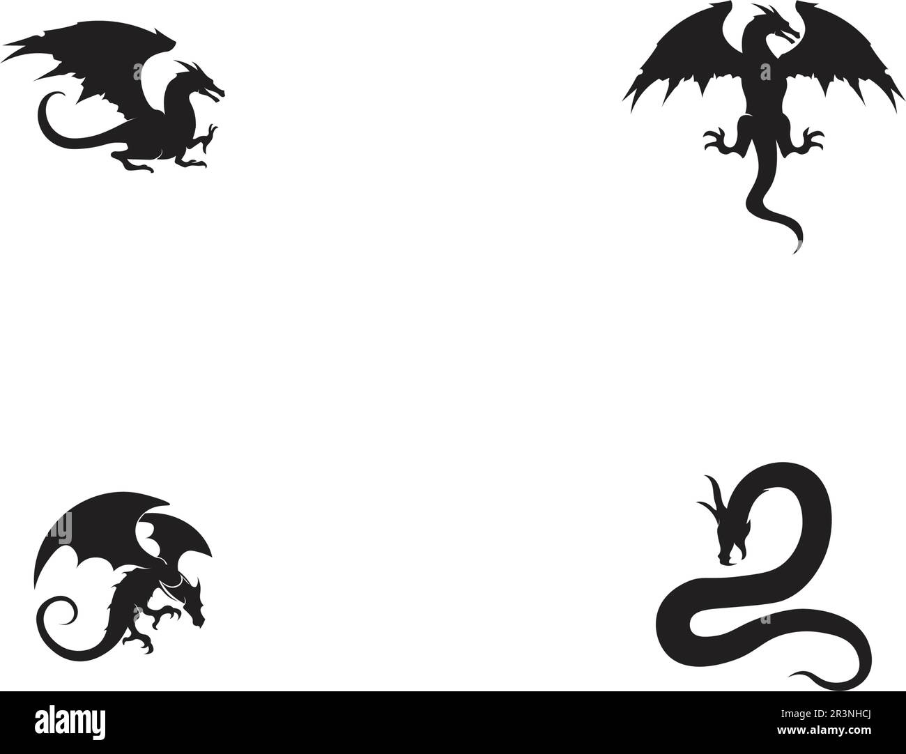 Head dragon flat color logo template vector illustration Stock Vector ...