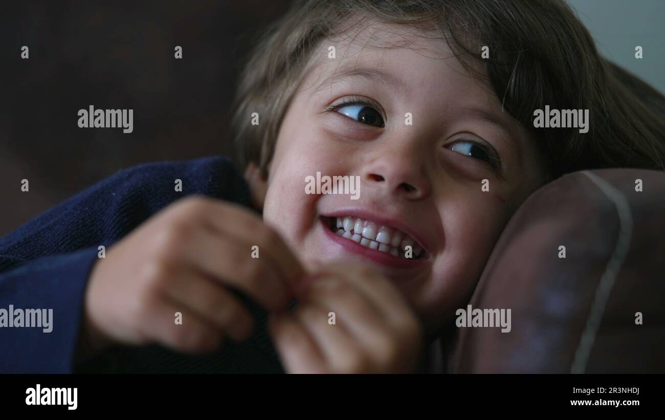 One happy little boy reacting to positive good news. Ecstatic male ...