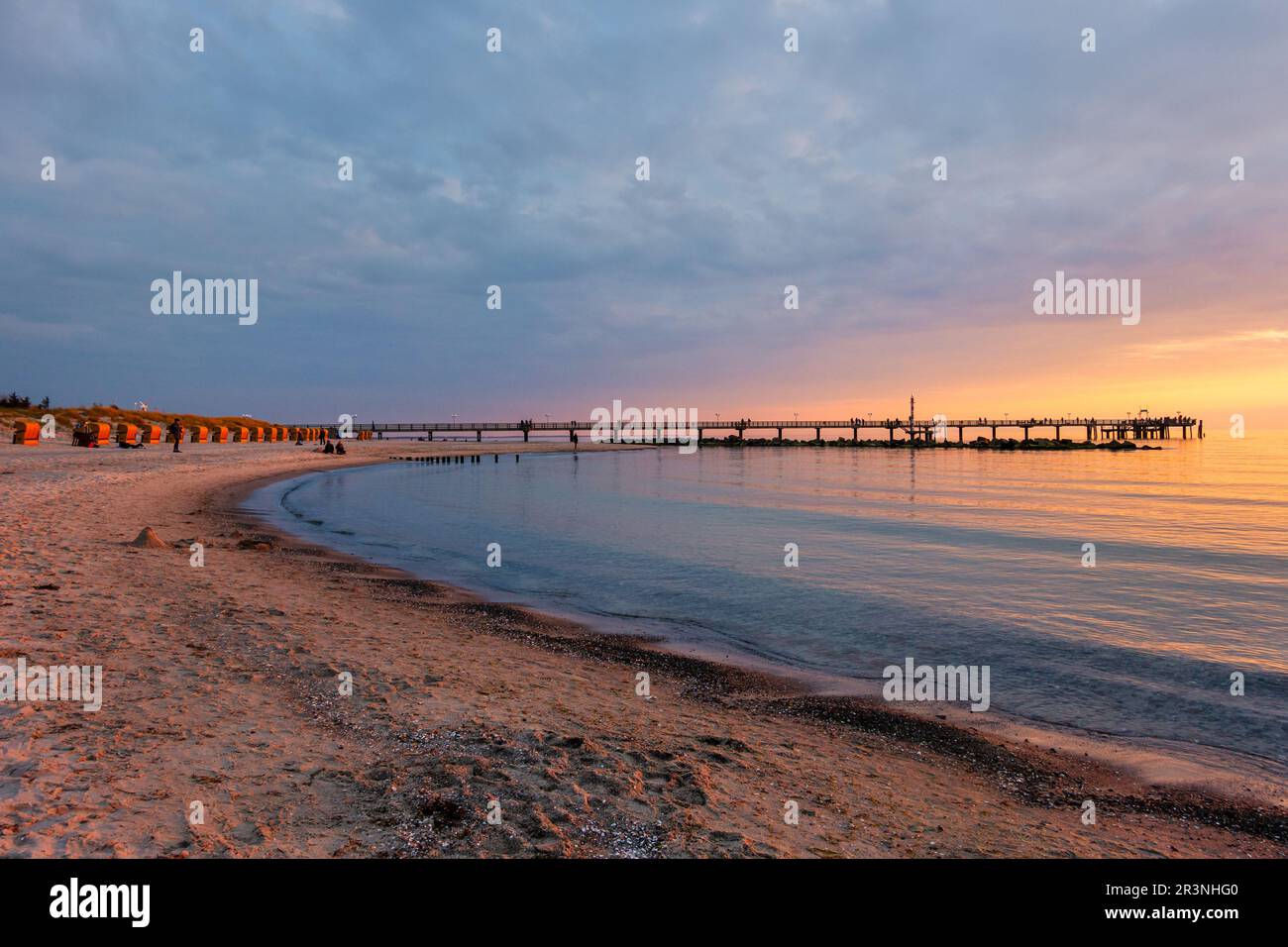 Atmospheric sunset on beach baltic sea Stock Photo - Alamy