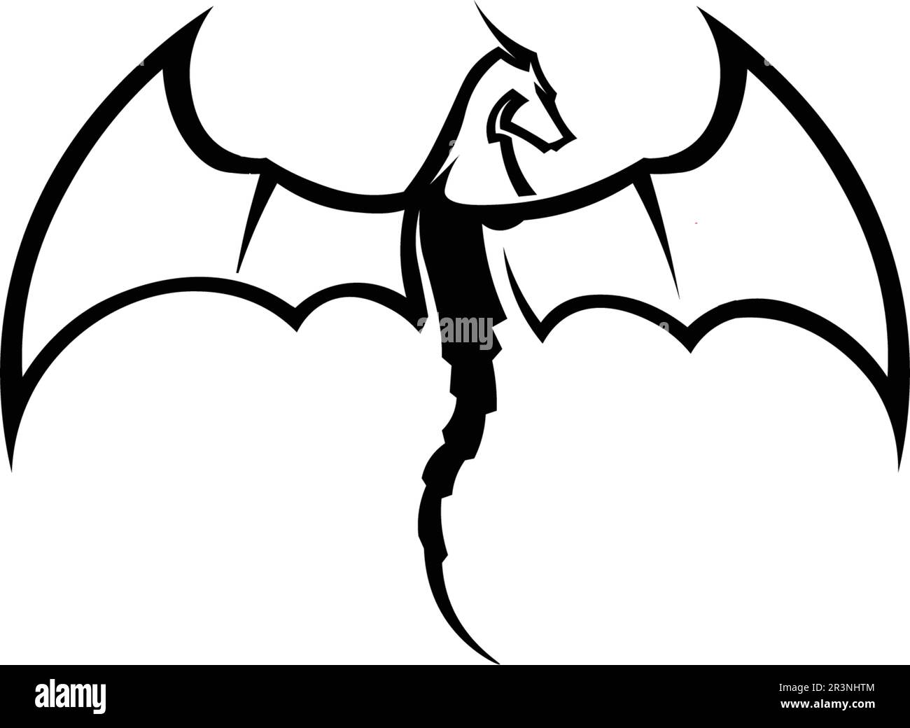 Head dragon flat color logo template vector illustration Stock Vector ...