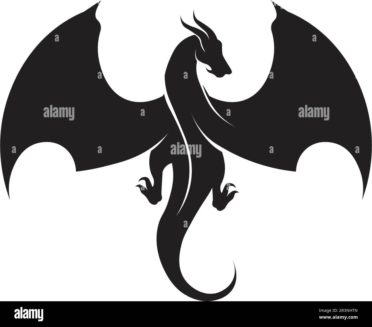 Head dragon flat color logo template vector illustration Stock Vector ...
