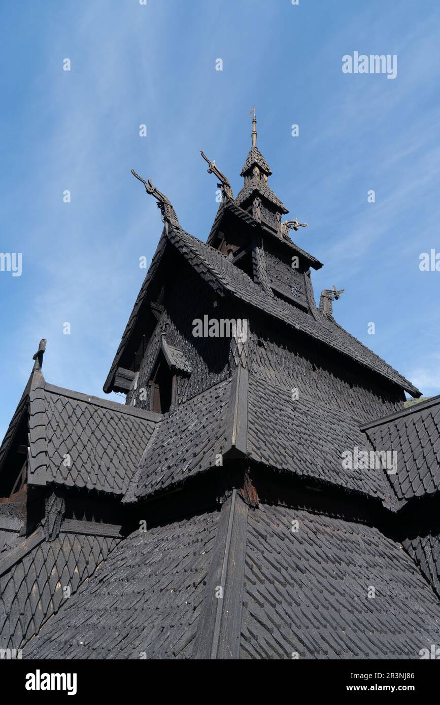 Stave church from the 12th century in Borgund, Norway Stock Photo - Alamy