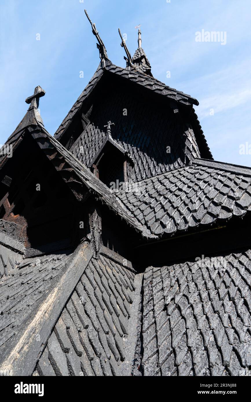 Stave church from the 12th century in Borgund, Norway Stock Photo - Alamy