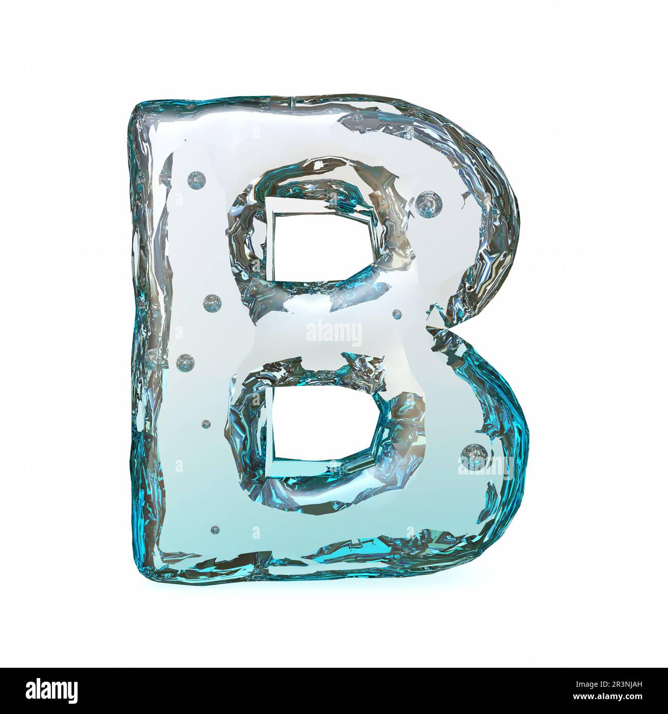 Blue ice font Letter B 3D Stock Photo - Alamy