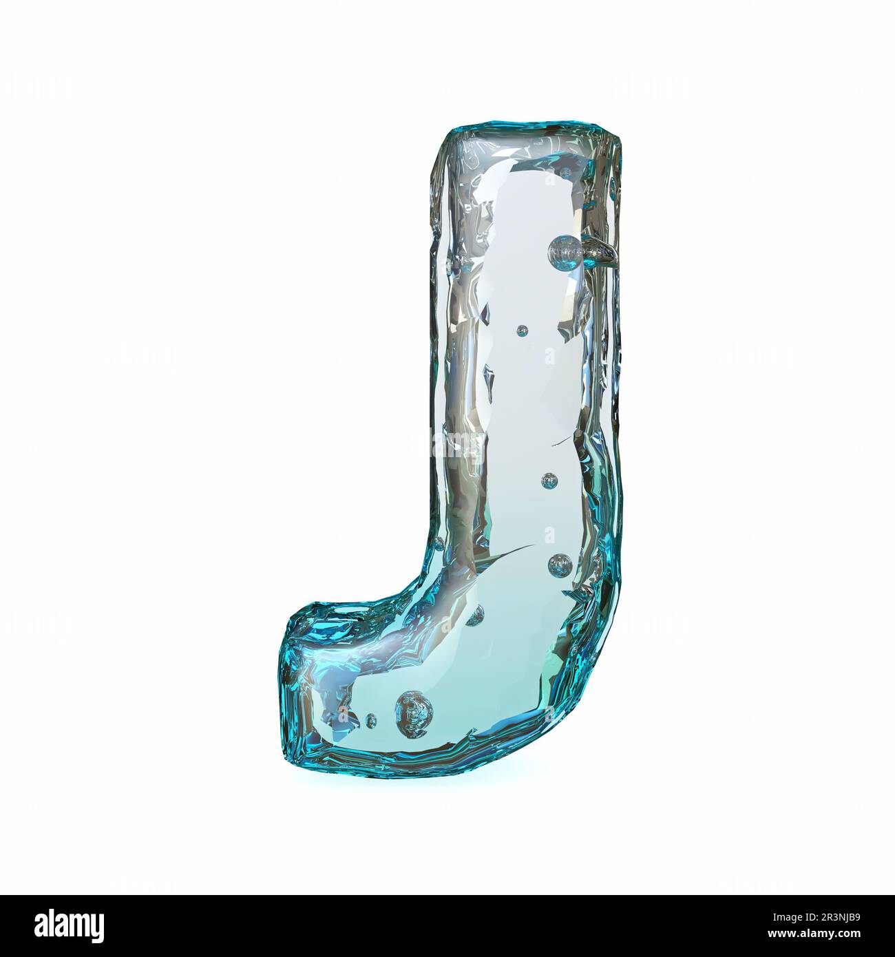 Blue ice font Letter J 3D Stock Photo - Alamy