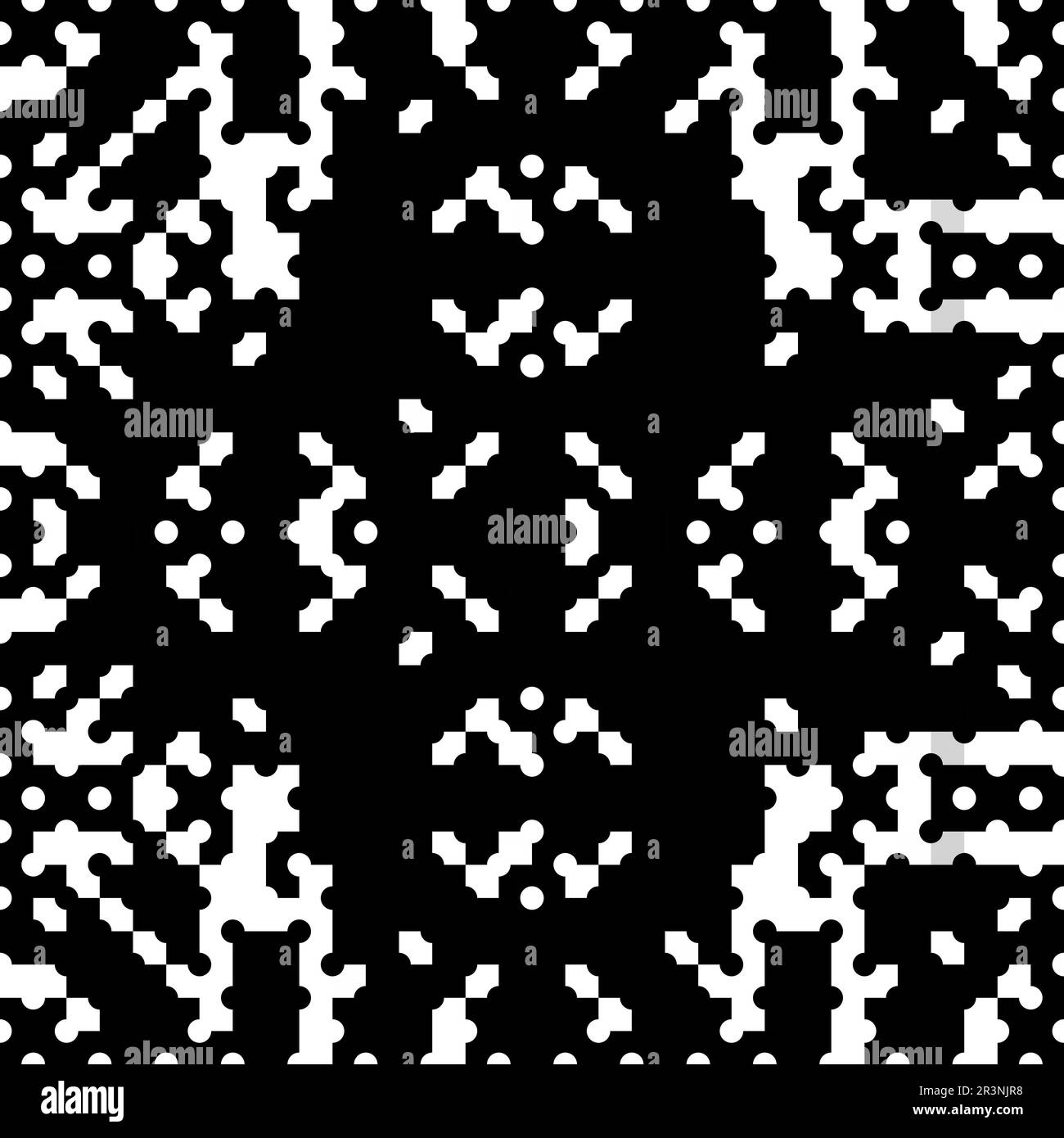 Irregular pixel seamless pattern. Geometric retro design in monochrome ...