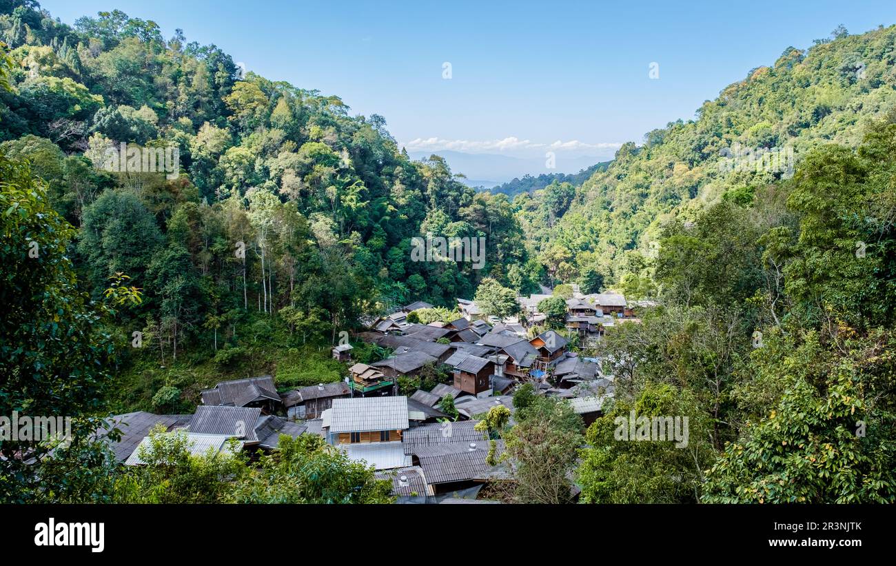 Mae Kampong Pang Klang village in Chiang Mai Thailand, old village in ...