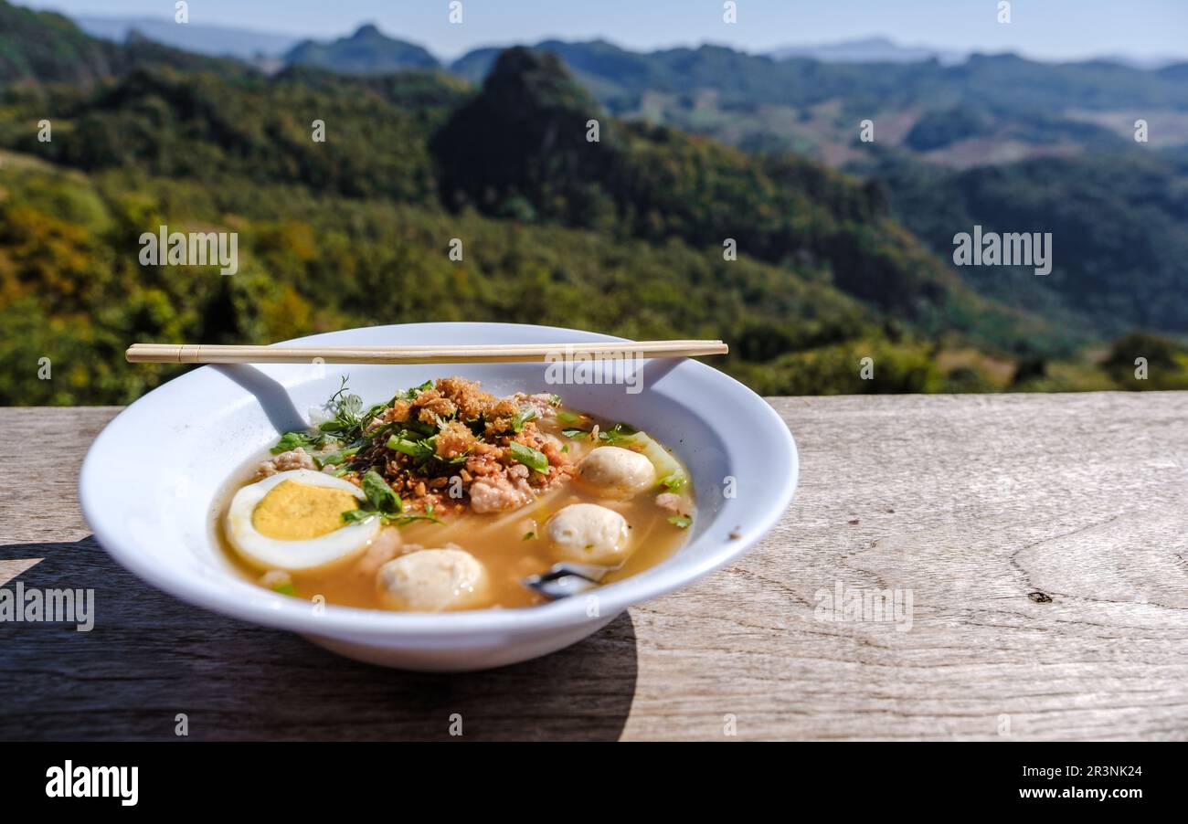 Noodle soup in the mountains of Northern Thailand Ban Jabo noodle ...
