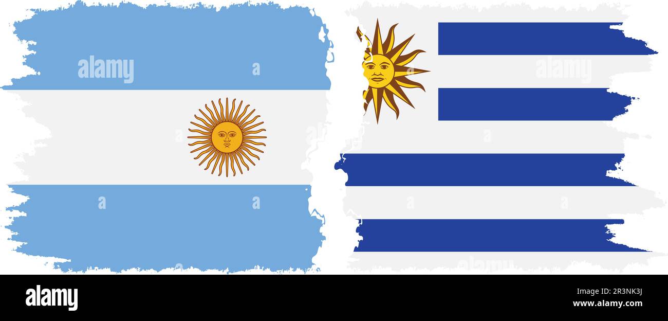 Uruguay and Argentina grunge flags connection, vector Stock Vector ...